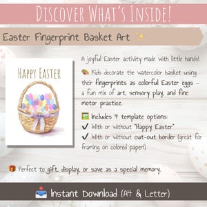 Easter Fingerprint Basket Craft for Kids | Happy Easter Fingerprint Art ...