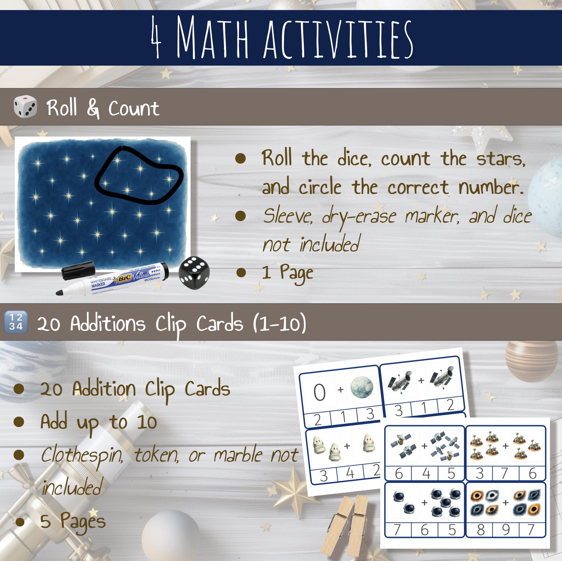 Space Unit Study | 12 Hands-on Montessori Space Activities PDF ...