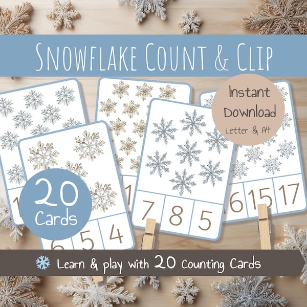 Count and Clip Cards - Etsy