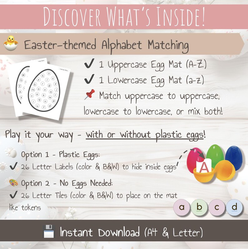 Easter Eggs Letter Matching | Alphabet Match | Uppercase & Lowercase ...