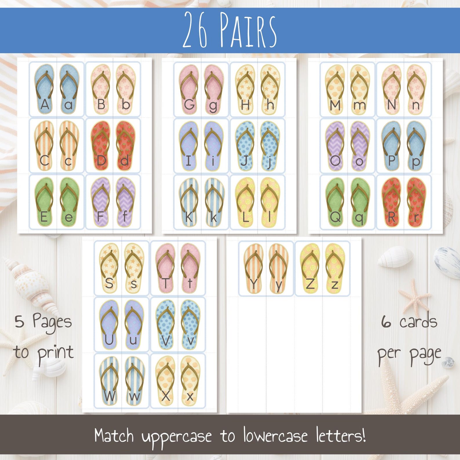 Summer Alphabet Match | Flip-flop Alphabet Matching Activity | Flip ...