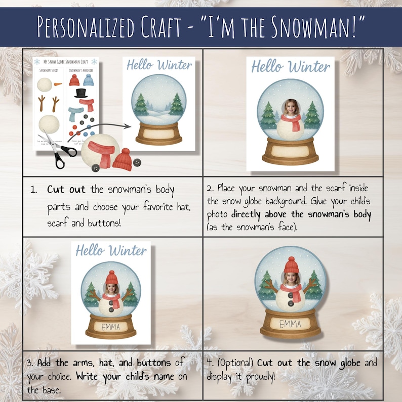 My Snow Globe Snowman Craft | Winter Craft Activity for Kids ...