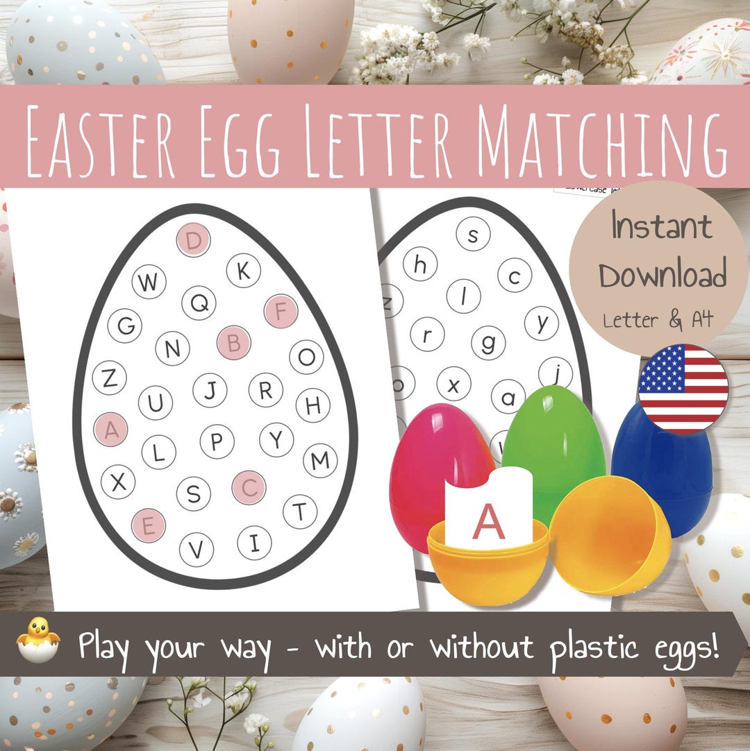 Easter Eggs Letter Matching | Alphabet Match | Uppercase & Lowercase ...