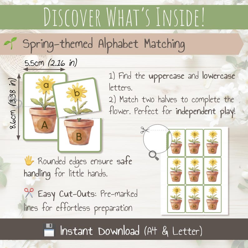 Spring Alphabet Match | Flower Alphabet Matching Activity | Flower ...