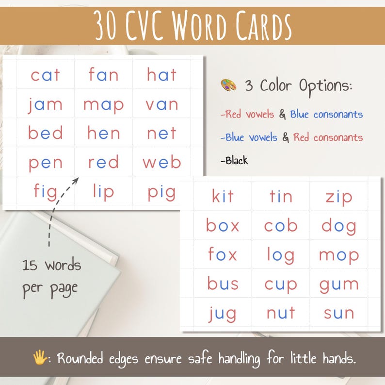 CVC Words & Pictures Matching | Phonics Cards | Matching Cards ...