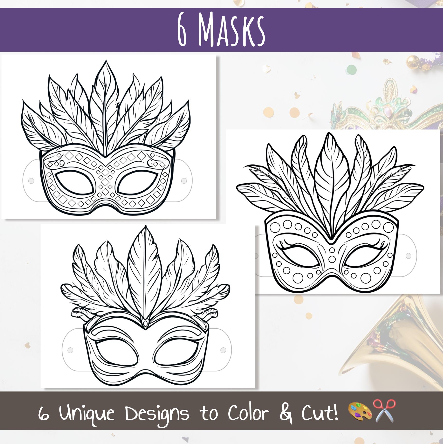 Mardi Gras Masks for Kids and Adults | Coloring Pages | Coloring ...