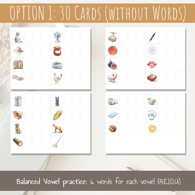 CVC Word Building | Phonics Cards | Matching Cards | Montessori ...