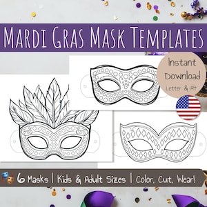 Mardi Gras Masks for Kids and Adults | Coloring Pages | Coloring ...