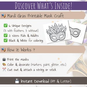 Mardi Gras Masks for Kids and Adults | Coloring Pages | Coloring ...