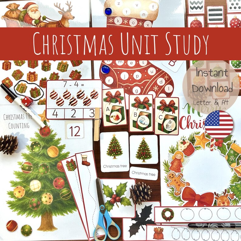 Christmas Unit Study | 12 Hands-on Montessori Activities | Language ...