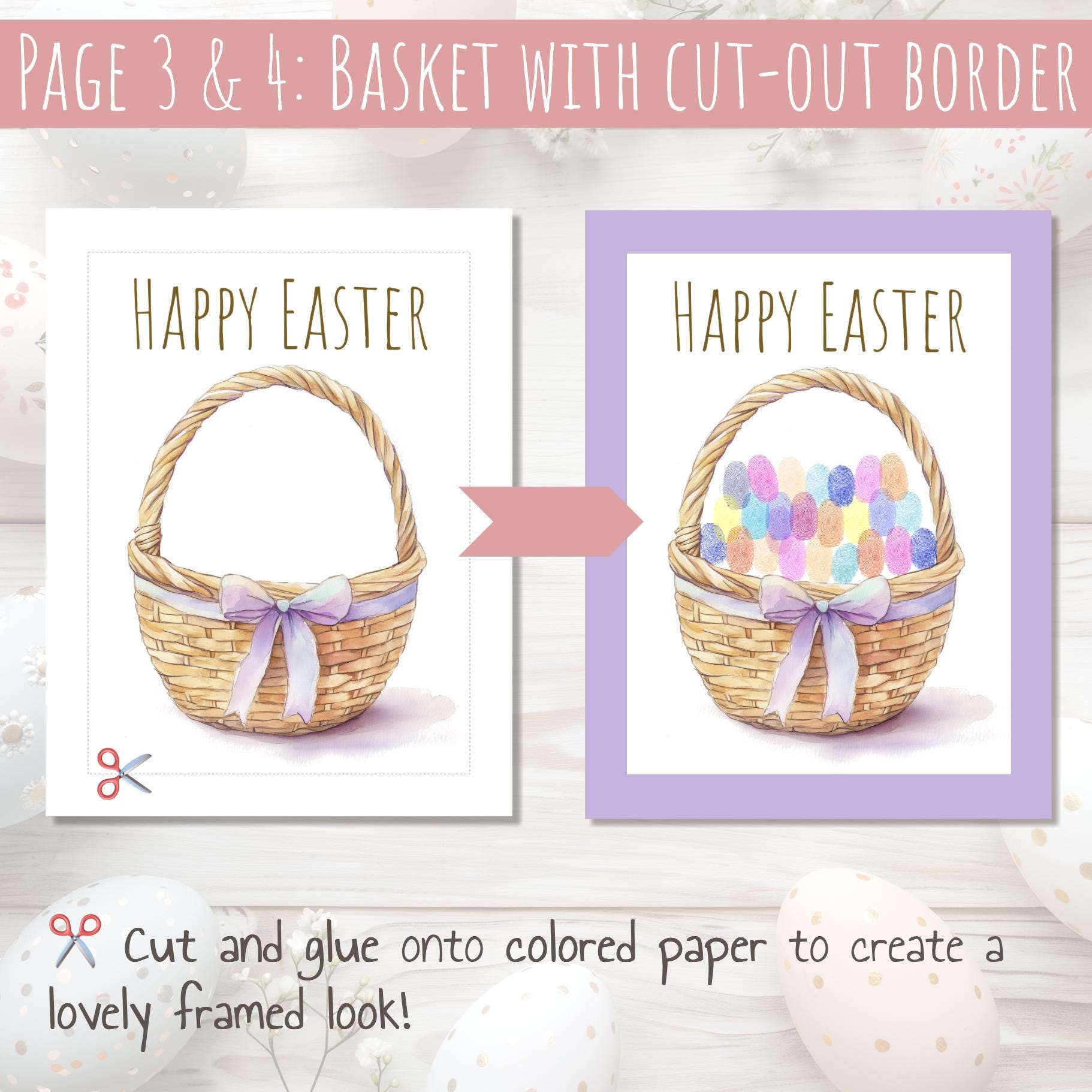 Easter Fingerprint Basket Craft for Kids | Happy Easter Fingerprint Art ...