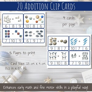 Space Addition Clip Cards – 20 Printable Count and Clip Cards – Outer ...
