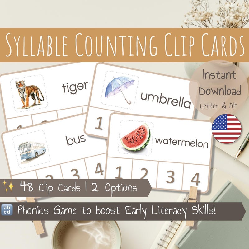 Count and Clip Cards - Etsy