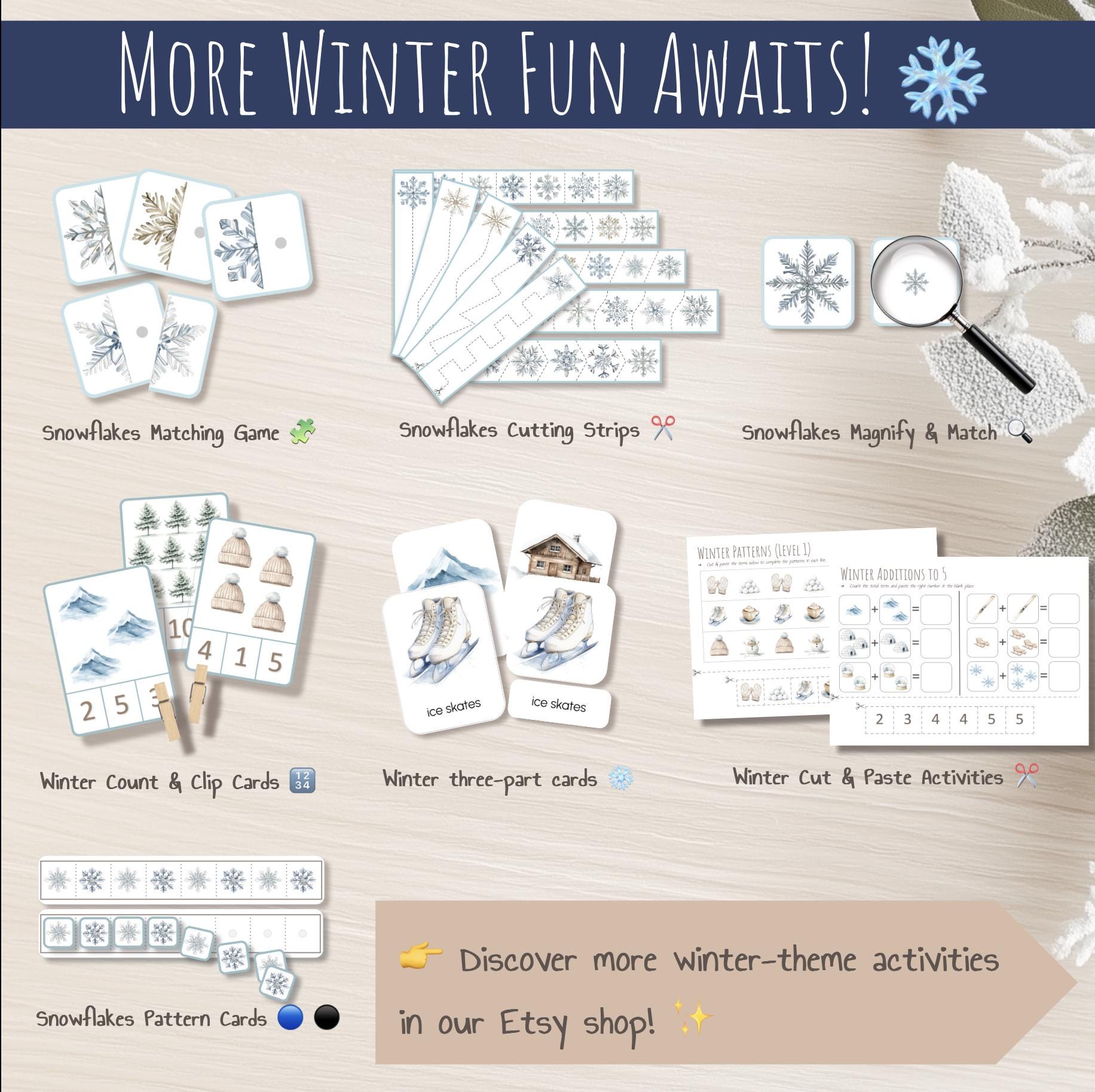 28 Winter Three-part Cards – Nomenclature Cards – Montessori Inspired ...