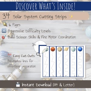 Solar System Cutting Strips | Scissor Skills | Space and Planets ...