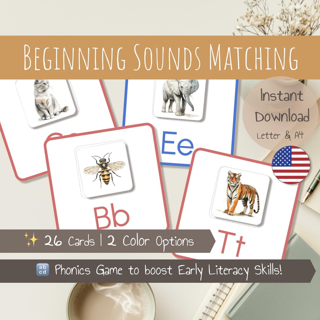 Beginning Sounds Matching Activity | Matching Initial Sounds | Phonics ...