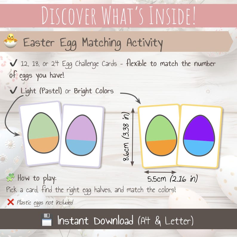 Easter Egg Match | Easter Egg Color Matching Game | Printable Plastic ...