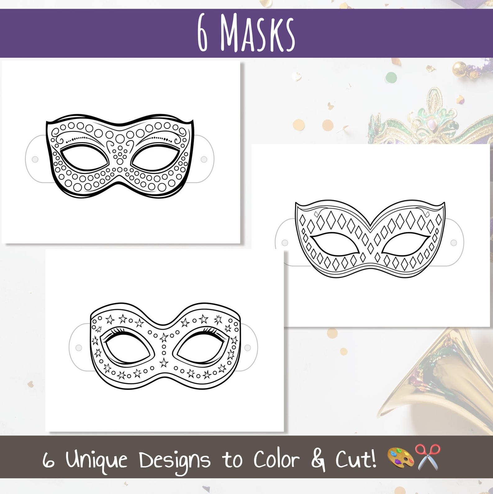 Mardi Gras Masks for Kids and Adults | Coloring Pages | Coloring ...