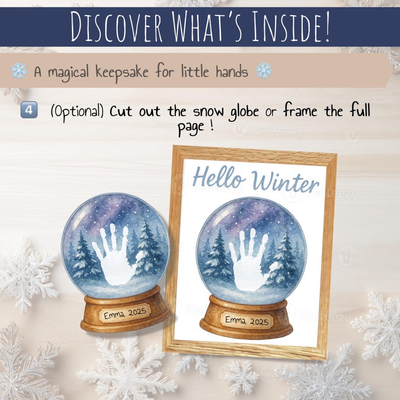 Winter Handprint Snow Globe Craft | Snow Globe Handprint | Craft for ...