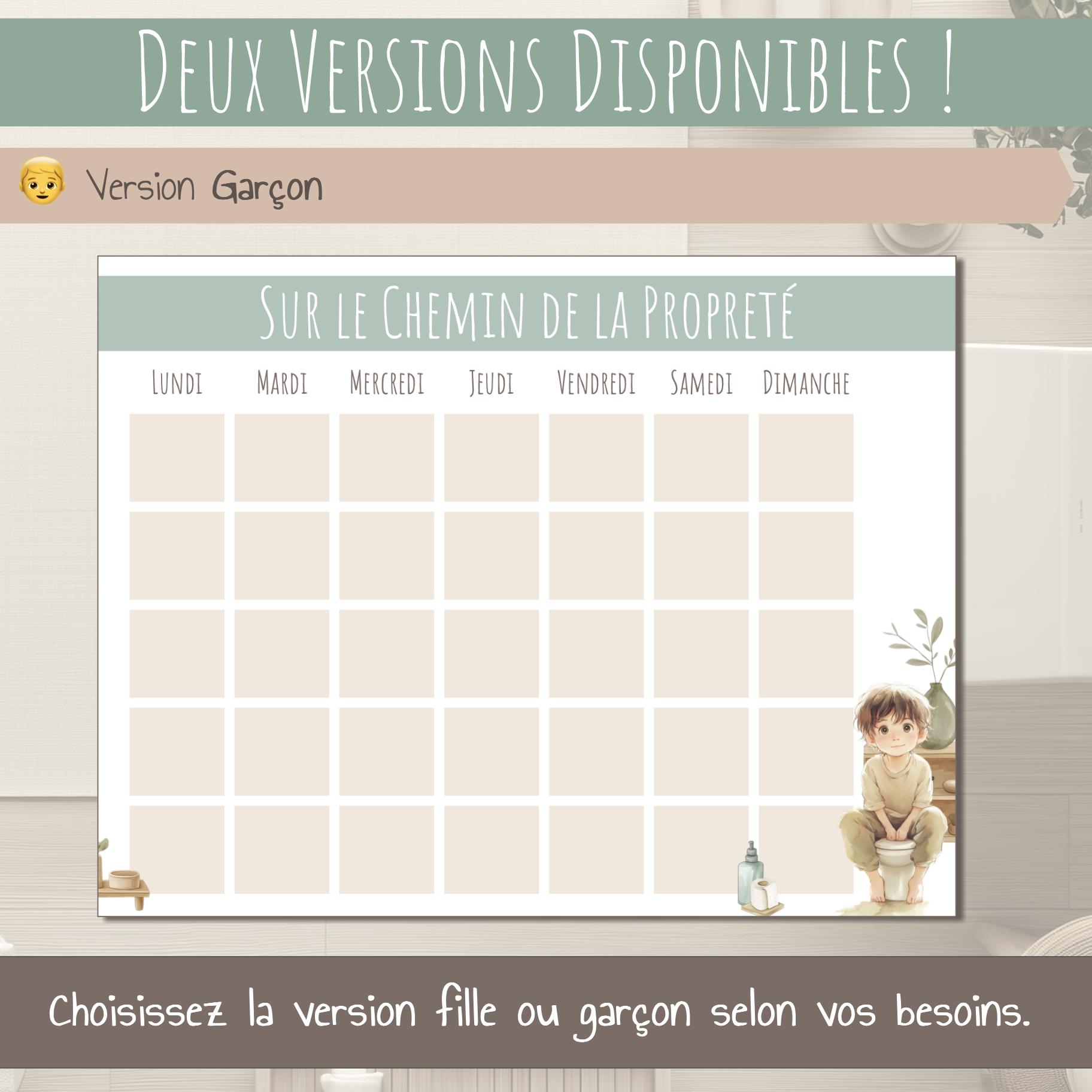 French Potty Training Routine – Weekly Progress Chart – Printable PDF ...