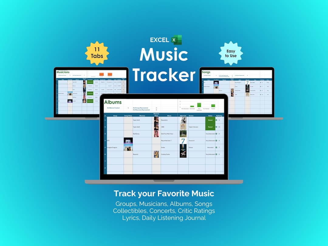 Music Collection Tracker Spreadsheet Template Vinyl Record Database ...