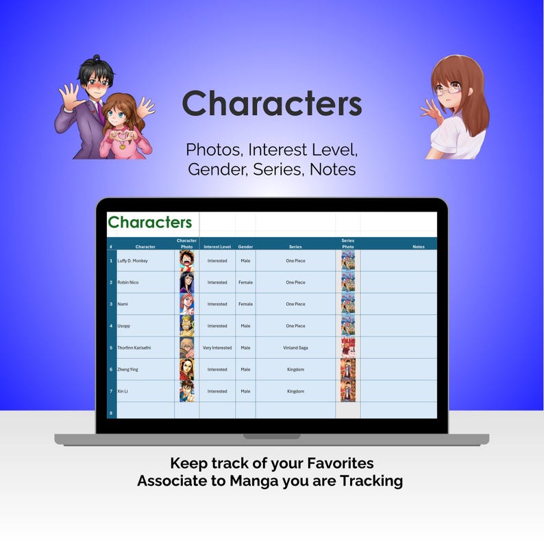 Manga Tracker - Excel Tool - Made Just for Manga - Series, Volumes ...