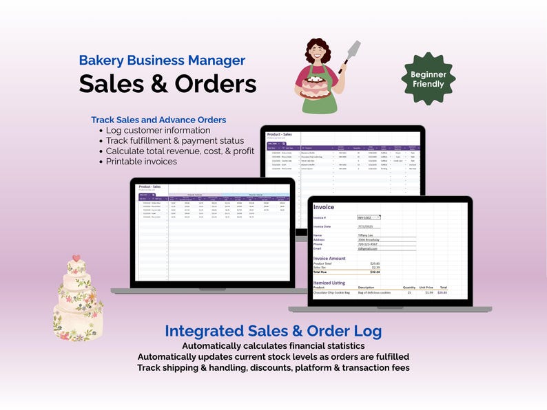 Bakery Business Planner Template Google Sheets Spreadsheet Cost ...