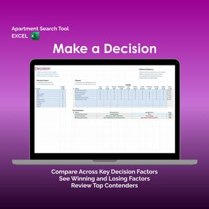 Apartment Hunting Tracker Excel Template Spreadsheet Search Comparison ...