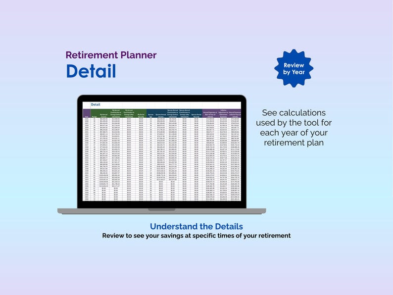 Retirement Planner Excel for Couples Budget Spreadsheet Financial Goal Tracker Early Retirement ...