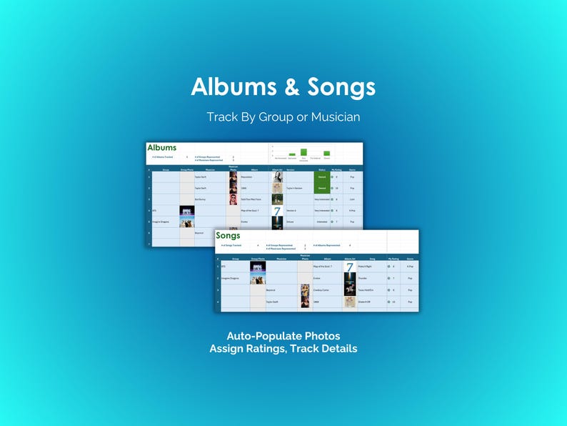 Music Collection Tracker Spreadsheet Template Vinyl Record Database ...