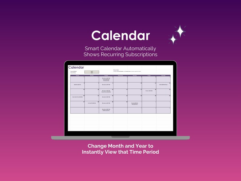 Subscription Tracker Excel Spreadsheet Template Recurring Expense ...