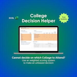 College Comparison Spreadsheet Excel Template College Decision Matrix ...