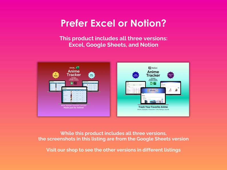 Anime Tracker Google Sheets Spreadsheet Digital Planner Anime Journal ...