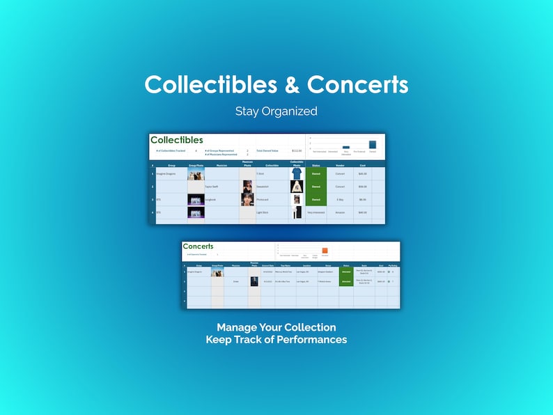 Music Collection Tracker Spreadsheet Template Vinyl Record Database ...