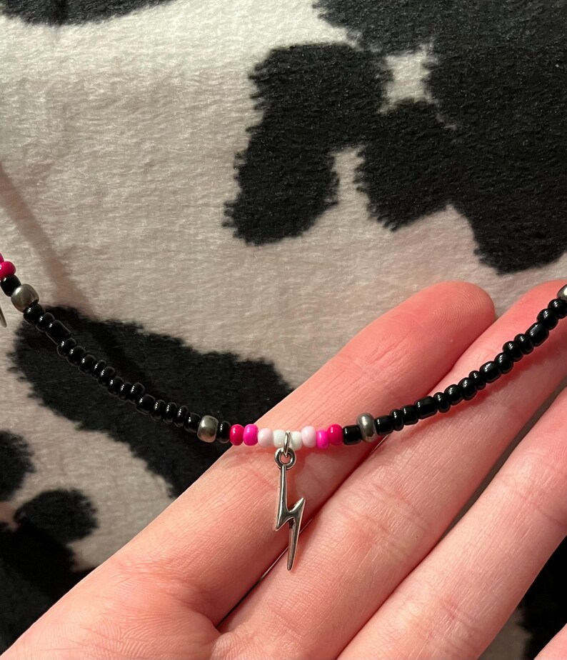 Lightning Bolt Beaded Necklace - Etsy