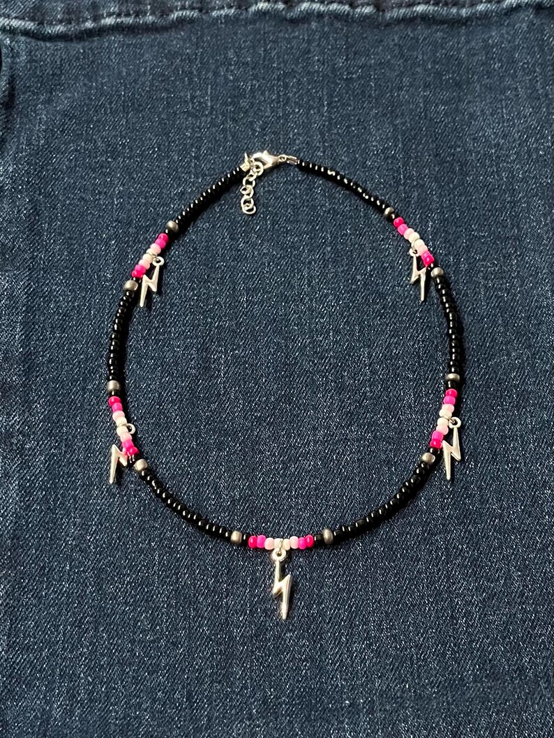 Lightning Bolt Beaded Necklace - Etsy