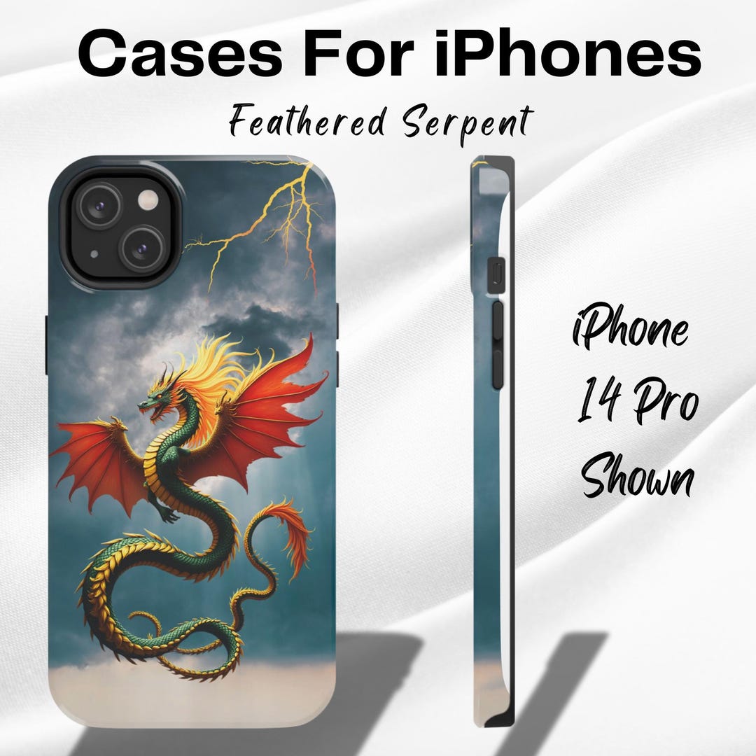 Fantasy Feathered Flying Snake Tough Phone Case, Durable Protector ...