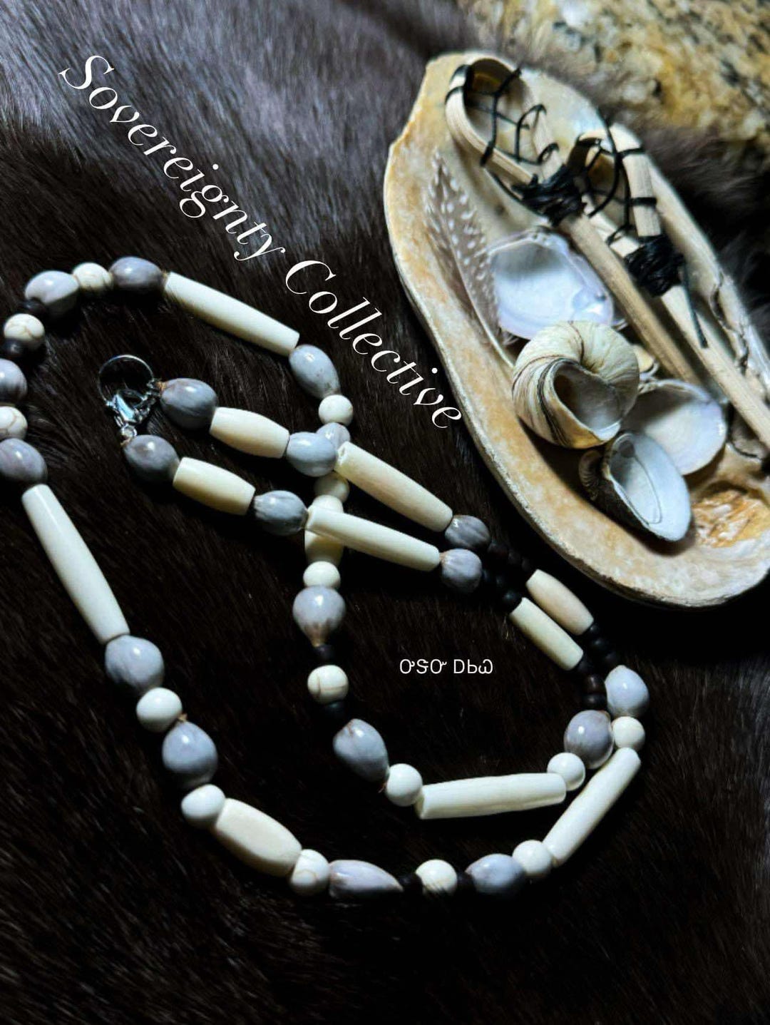 Cherokee Corn Bead, Bone, Soapstone Necklace by Cherokee Nation TERO ...