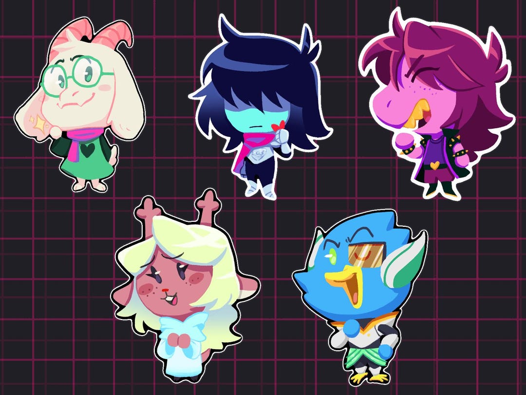 Deltarune Holographic Stickers: Kris, Susie, Ralsei, Noelle, Berdly - Etsy