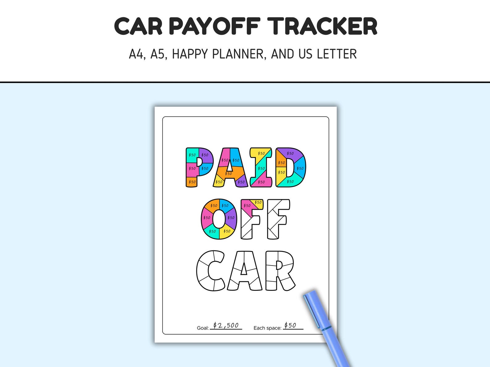 Car Payoff Challenge Coloring Page (digital Download) - Etsy