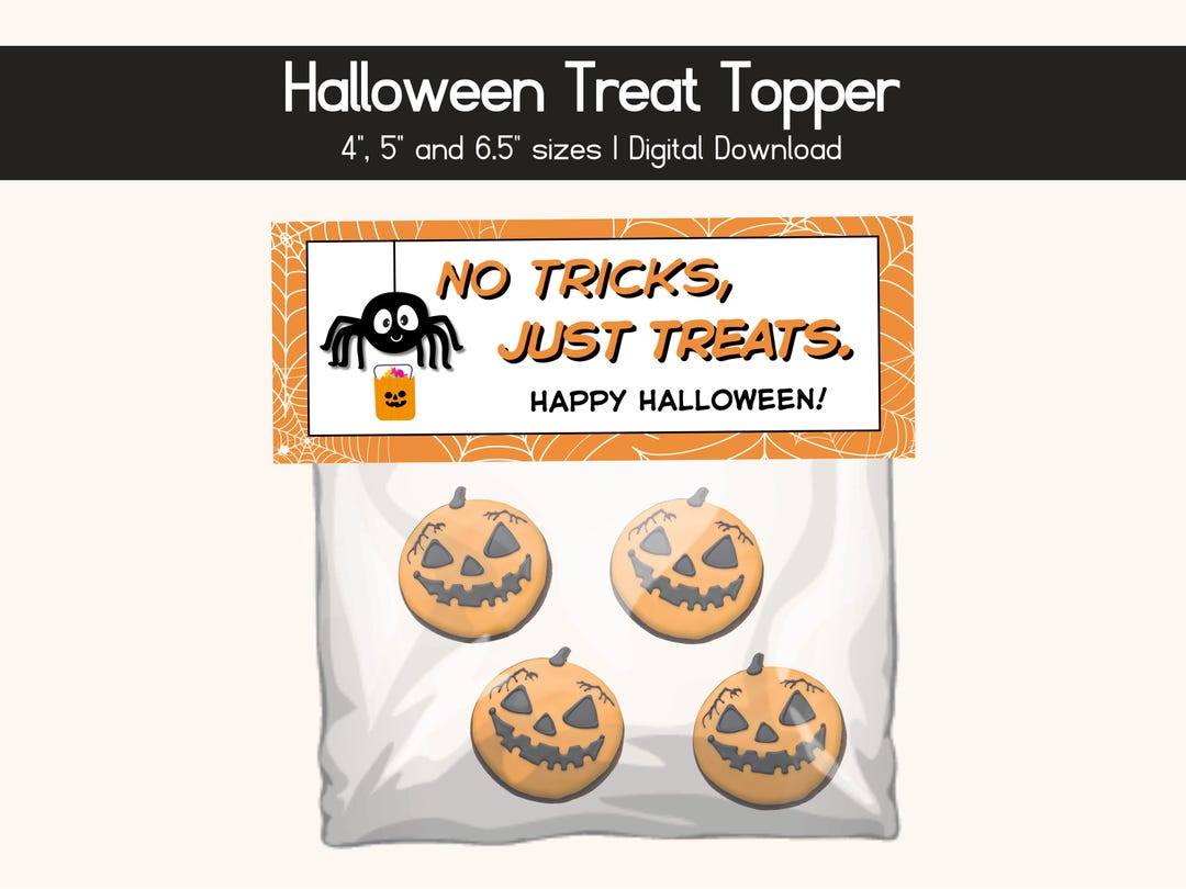 Halloween Treat Bag Topper, Halloween Bag, Halloween Goodie Bag Topper ...