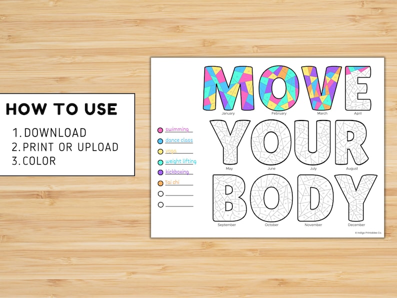 2025 Full Year Workout Tracker Coloring Page - Etsy