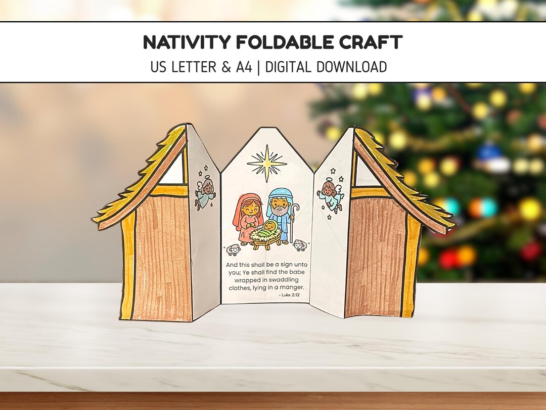 Nativity Craft, Christmas Craft, Sunday School Activity for Kids ...