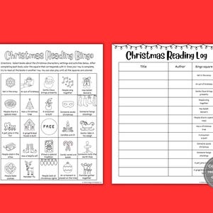 Children's Christmas Reading Bingo, Reading Log, Holiday Activity, Book ...