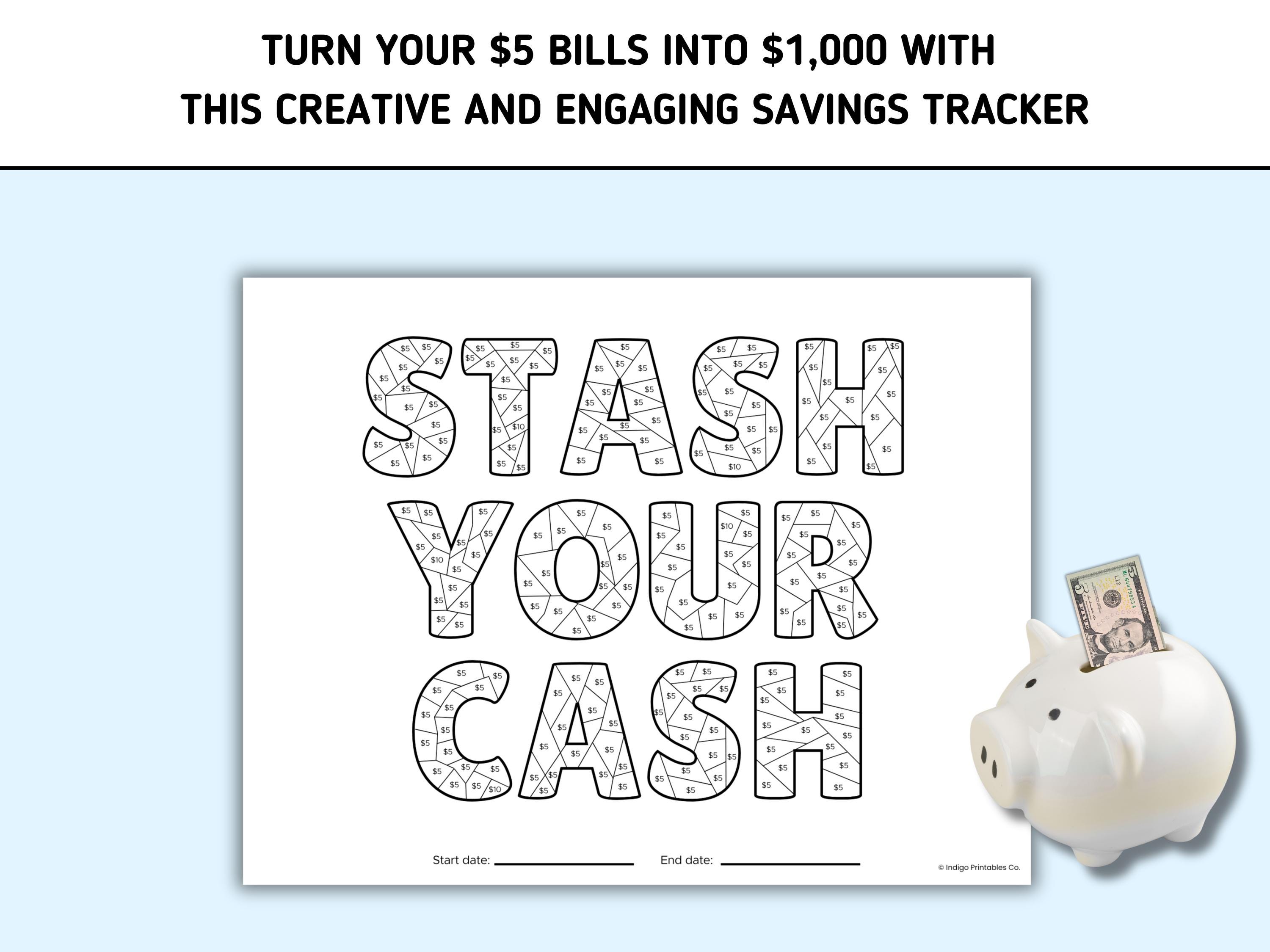 1000 Savings Tracker, Coloring Page Tracker, Savings Challenge ...