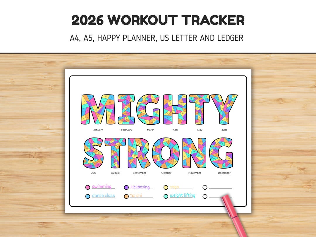 Workout Tracker Coloring Page, Exercise Journal (digital Download) - Etsy