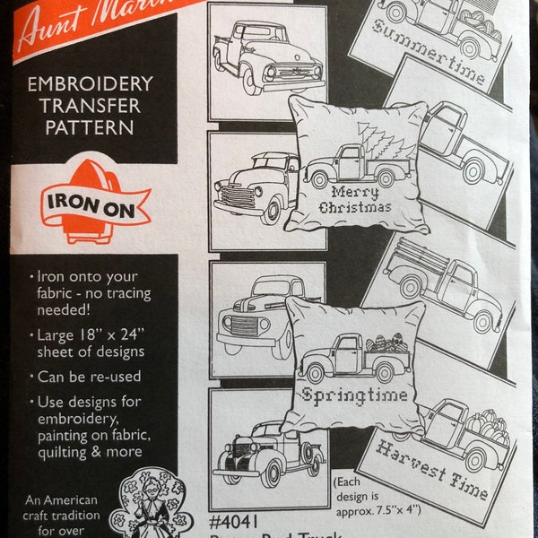 Red Truck Embroidery - Etsy