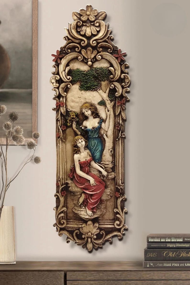 Set of 3 Vintage Resin Wall Plaques – French Baroque Style 3D Relief ...