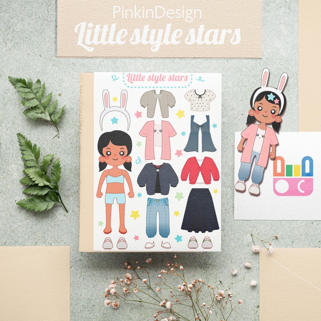 Cute Printable Paper Dolls, Creative DIY Craft Kit for Kids, Fun Art ...