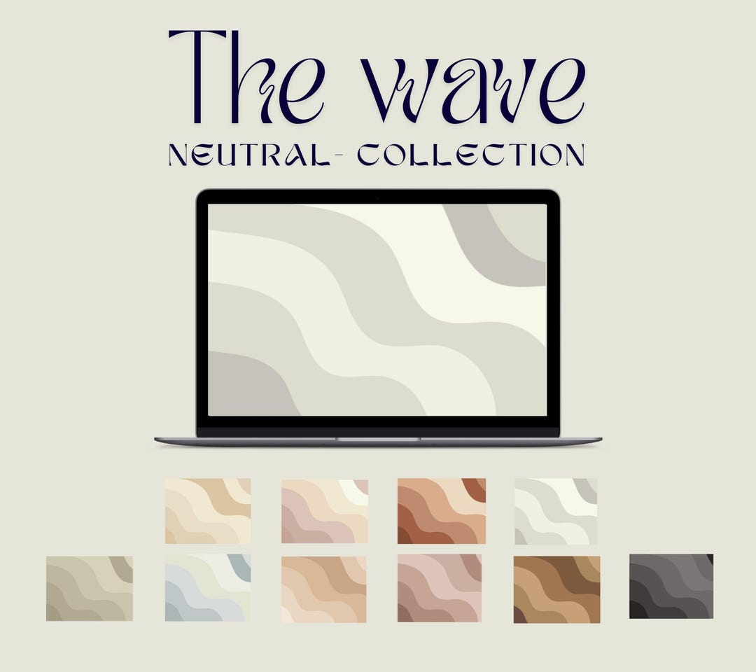 Neutral Wavy Wallpaper Design Modern Minimalist Computer/pc/macbook ...